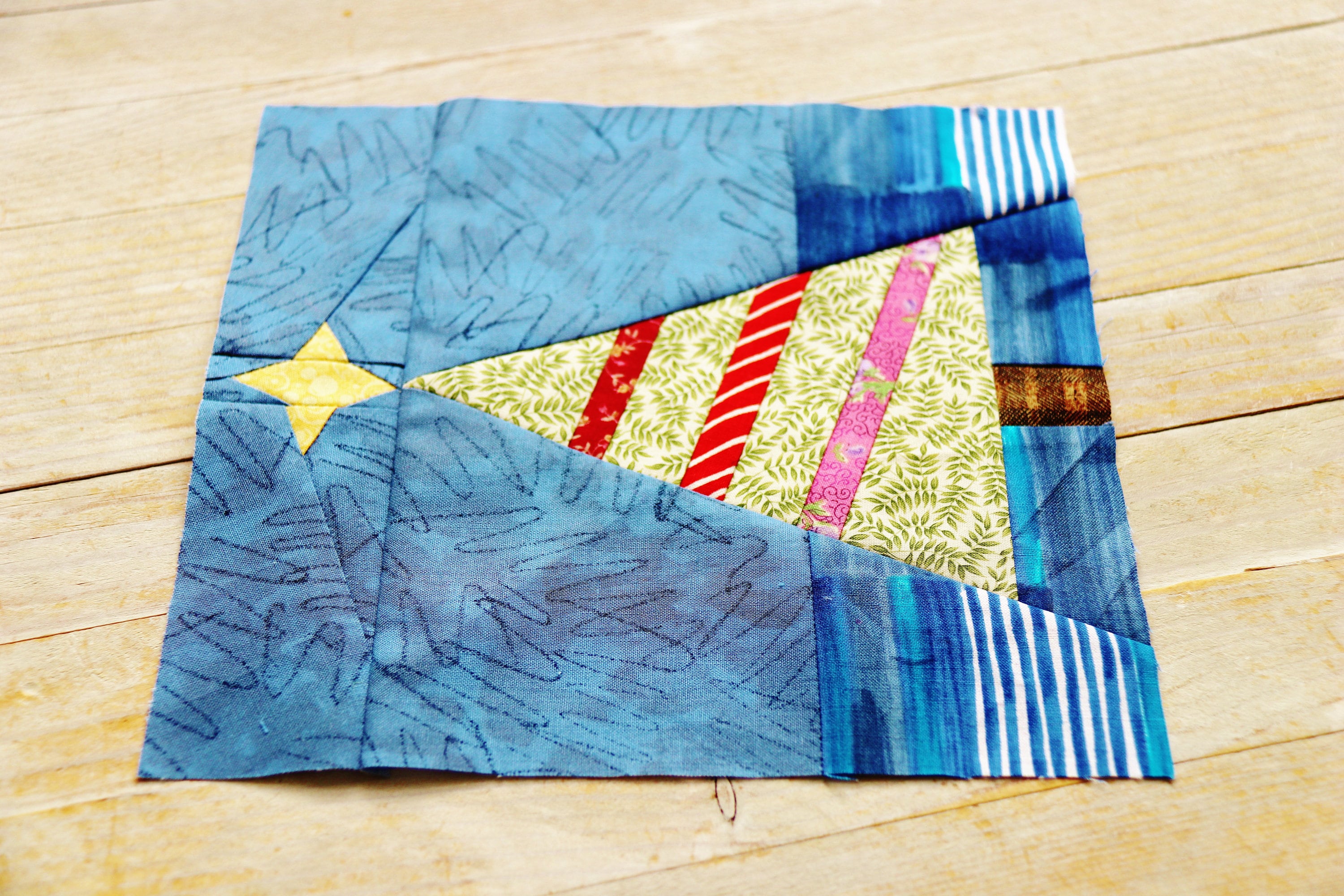 Christmas Tree Star Quilt Block Pattern: Holiday Patchwork FPP (PDF ...