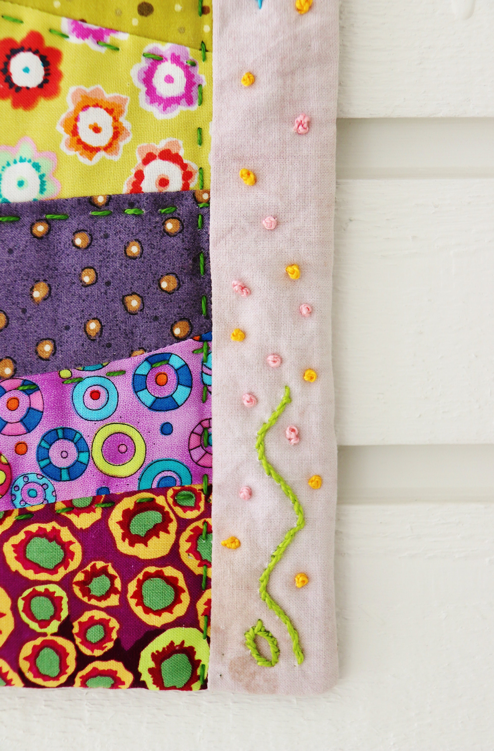 Art Quilt Wall Hanging Mini Quilt Patchwork Floral Primrose - Etsy