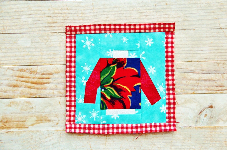 Ugly Christmas Sweater Quilt Block Pattern PDF Instant Download Modern ...