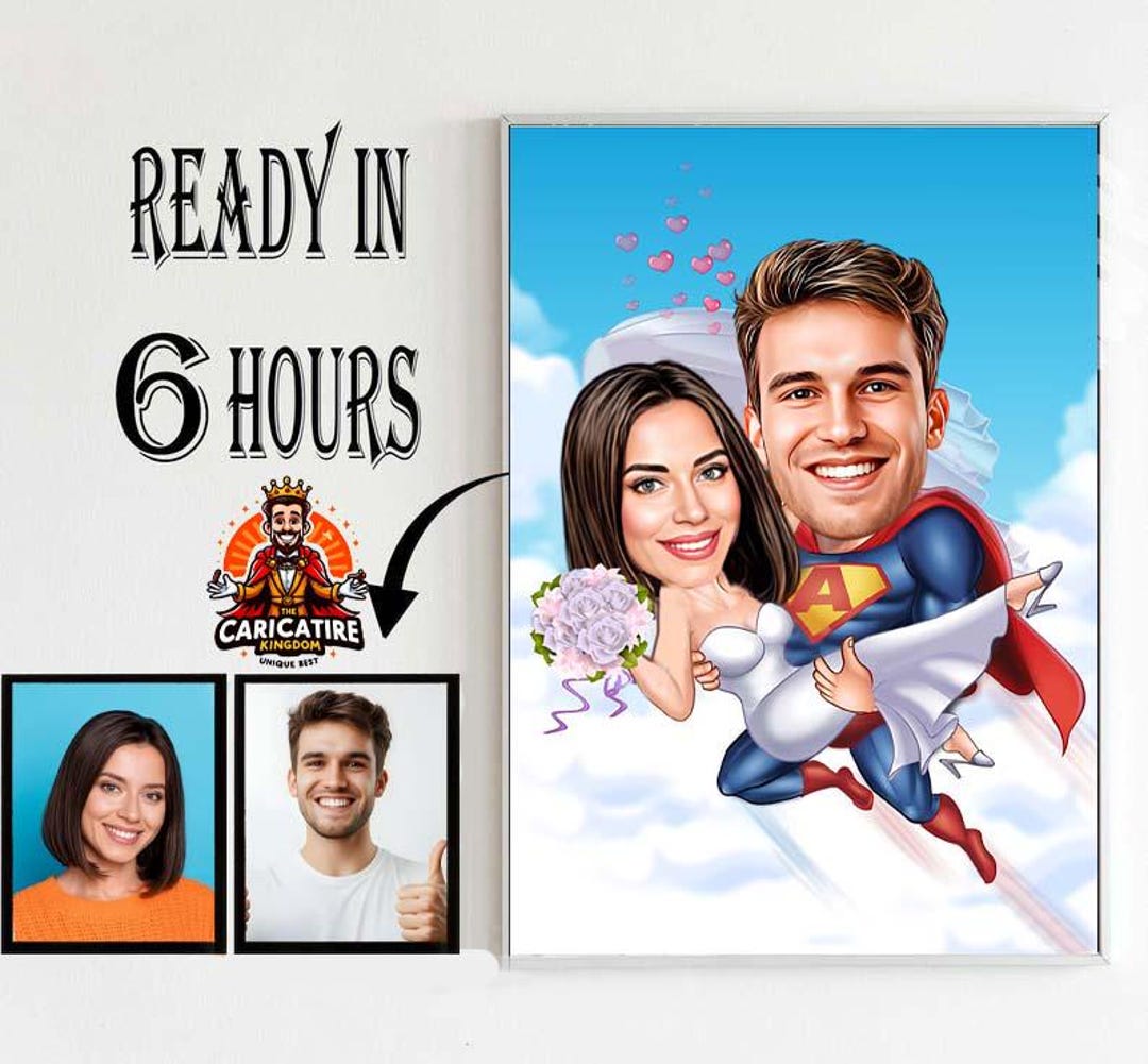 Custom Couple Cartoon Portrait, Couple Portrait, Couple Gift, Couple ...