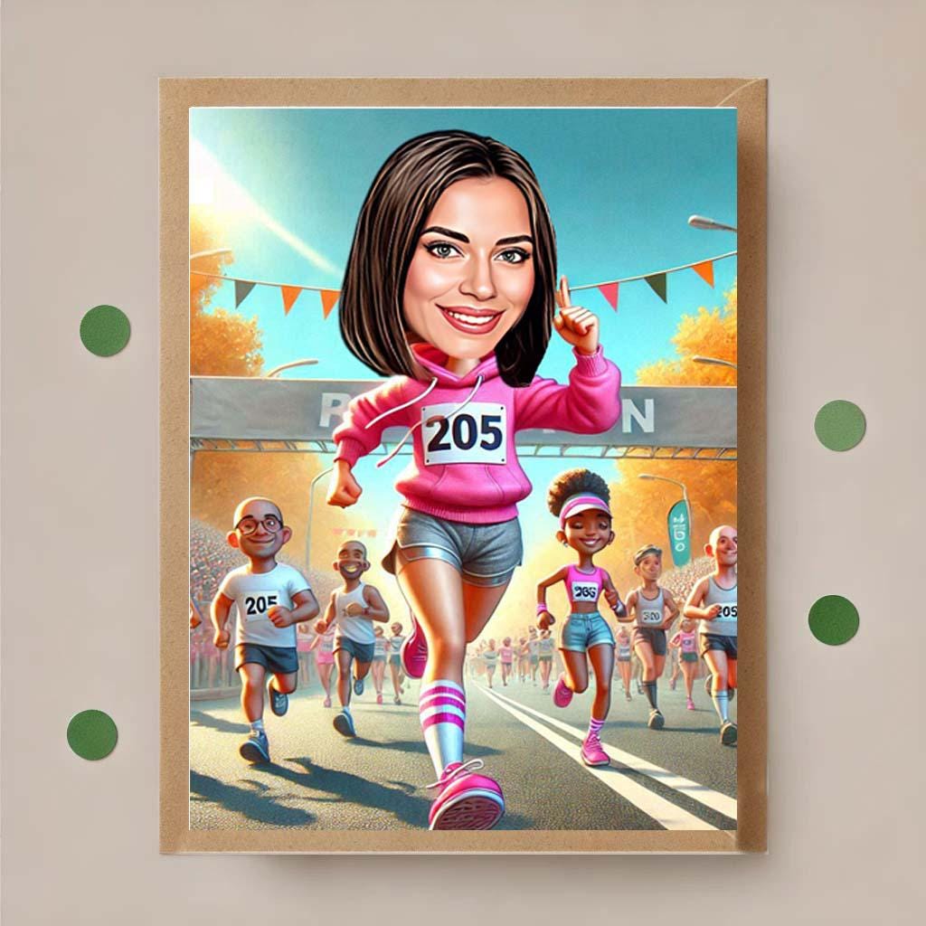 Custom Runner Cartoon Portrait | Personalised Runner Caricature ...