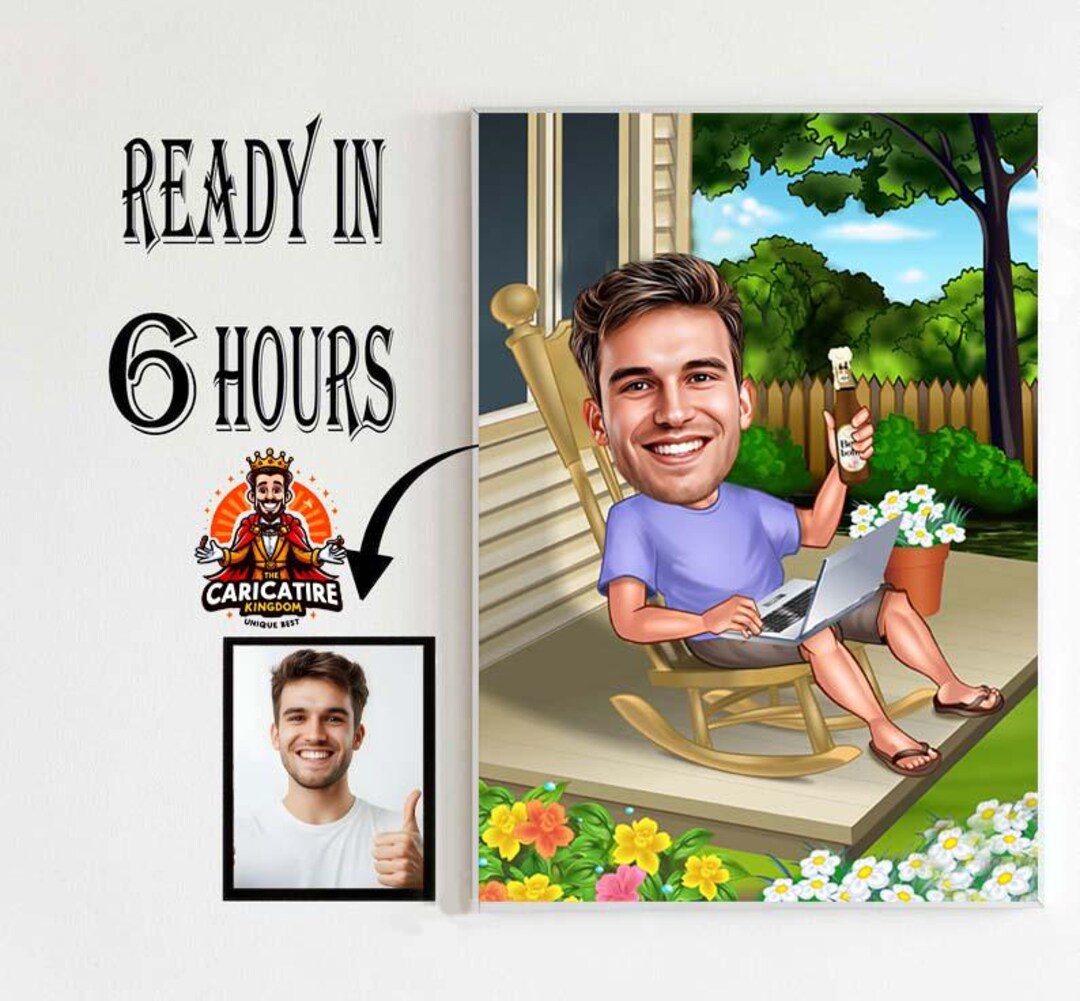 Custom Retirement Cartoon Portrait, Retirement Caricature, Retirement ...