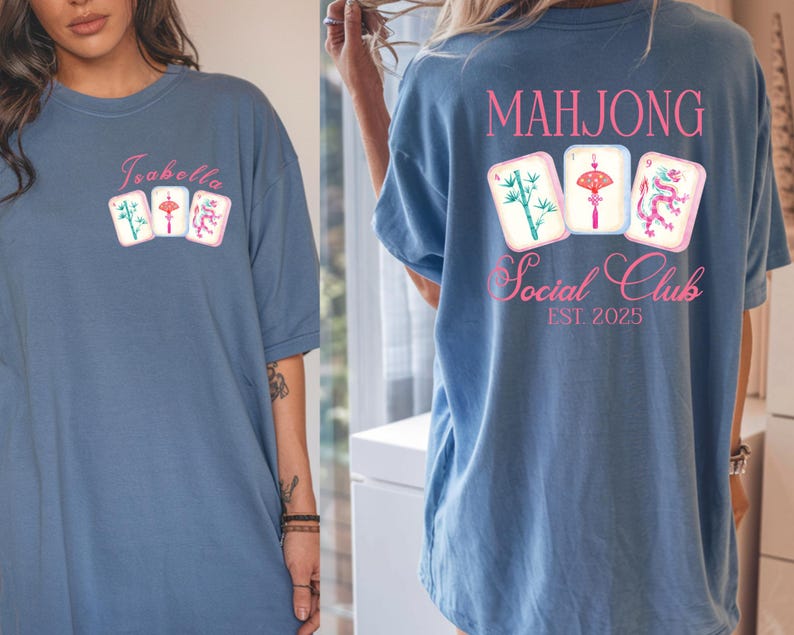 American Mahjong Set Custom Mahjong Social Club Shirt for Mahjong Lover ...