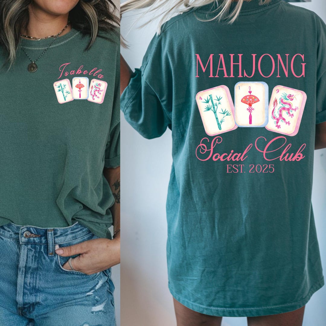 American Mahjong Set Custom Mahjong Social Club Shirt for Mahjong Lover ...