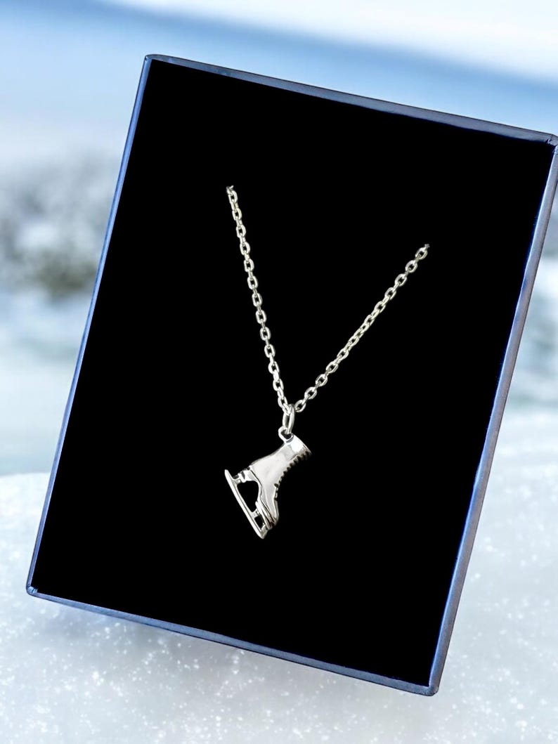 Silver Ice Skate Necklace - Figure Skating Jewelry - Dainty Ice Skate ...
