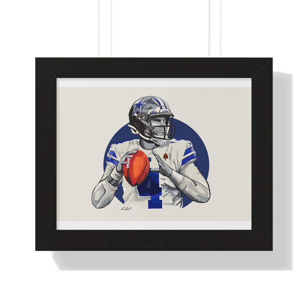Poster Print, Dak Prescott Drawing, Sports Wall Art, Football Fan Gift ...