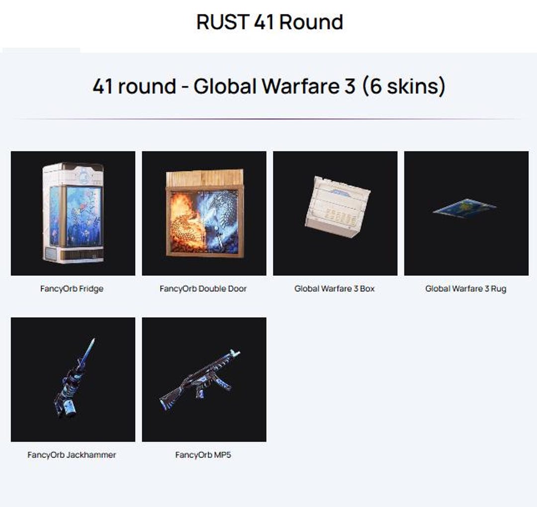 RUST - Twitch Drop - 41 ROUND - 6/6 SKINS Steam Only - Etsy