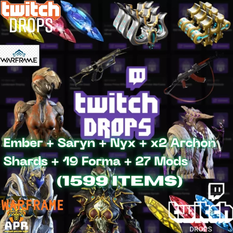 Warframe-tw Drops- Ember + Saryn + Nyx + X2 Archon Shards + 19 Forma ...
