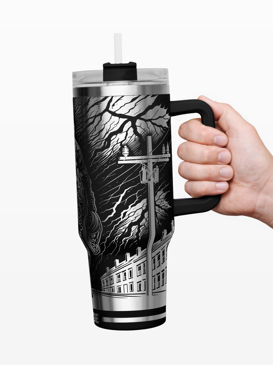 Lineman Laser SVG 40oz Tumbler Wrap | Powerline Worker Utility ...