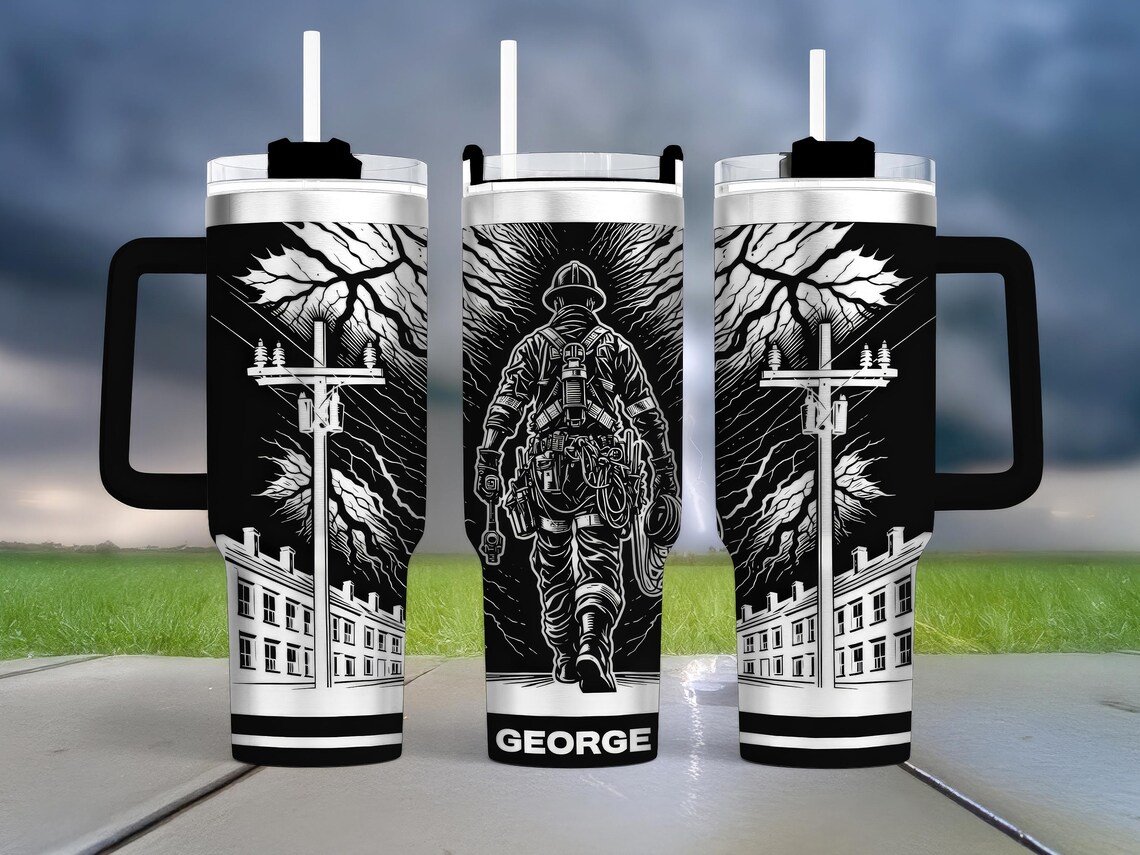 Lineman Laser SVG 40oz Tumbler Wrap | Powerline Worker Utility ...