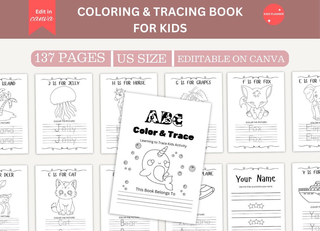 Coloring & Tracing Book, Fine Motor Skills, Preschool Workbook, Early ...