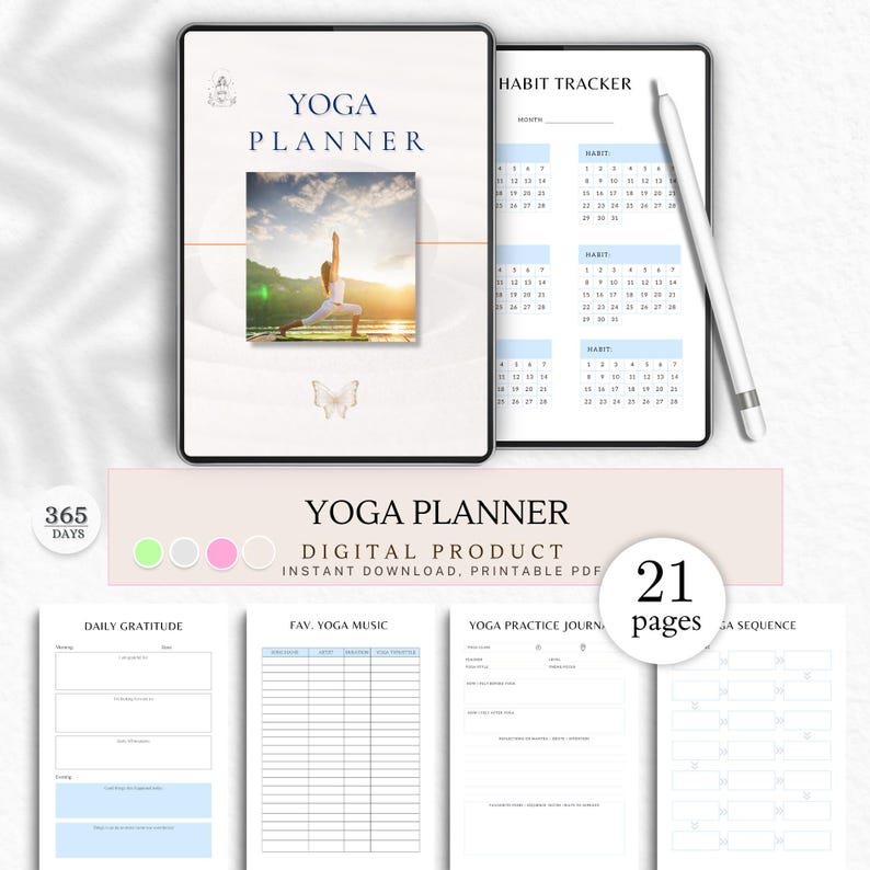 Yoga Planner, Wellness Tracker, Daily Planner, Fitness Journal, Yoga ...