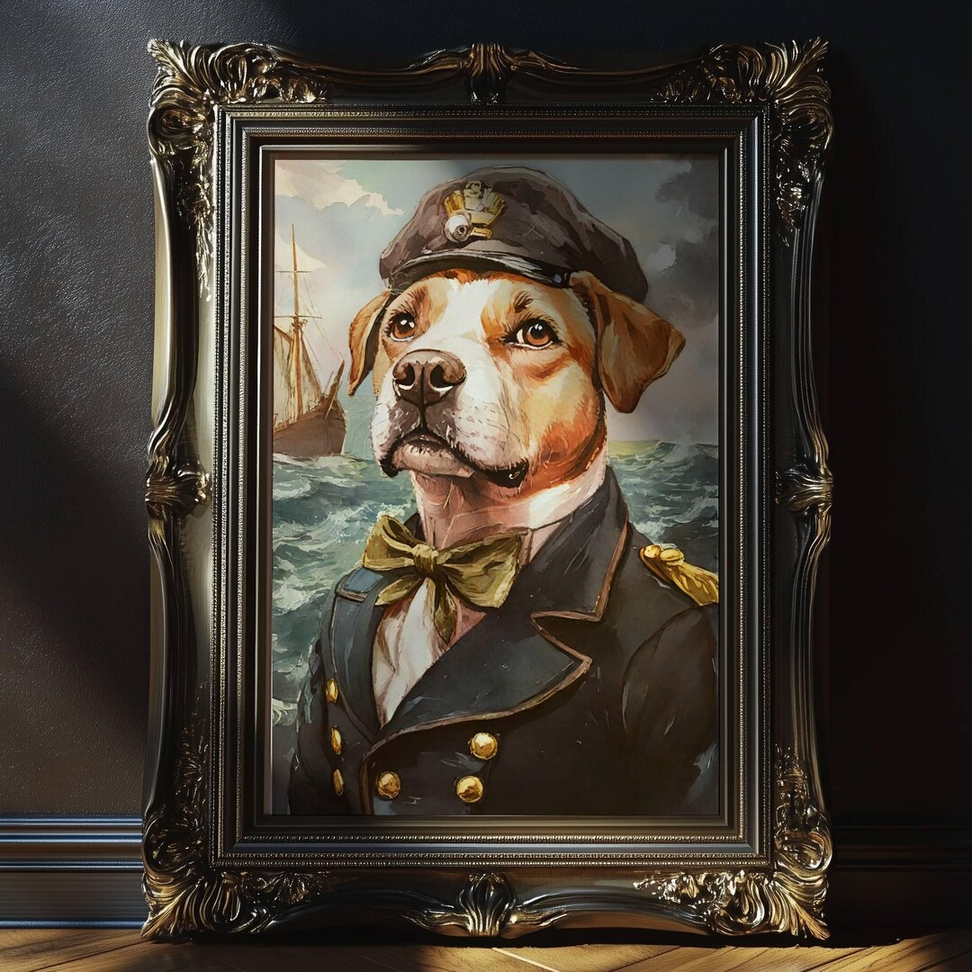 Custom Ship Captain Pet Portrait: Renaissance Royal Pet Art - Etsy