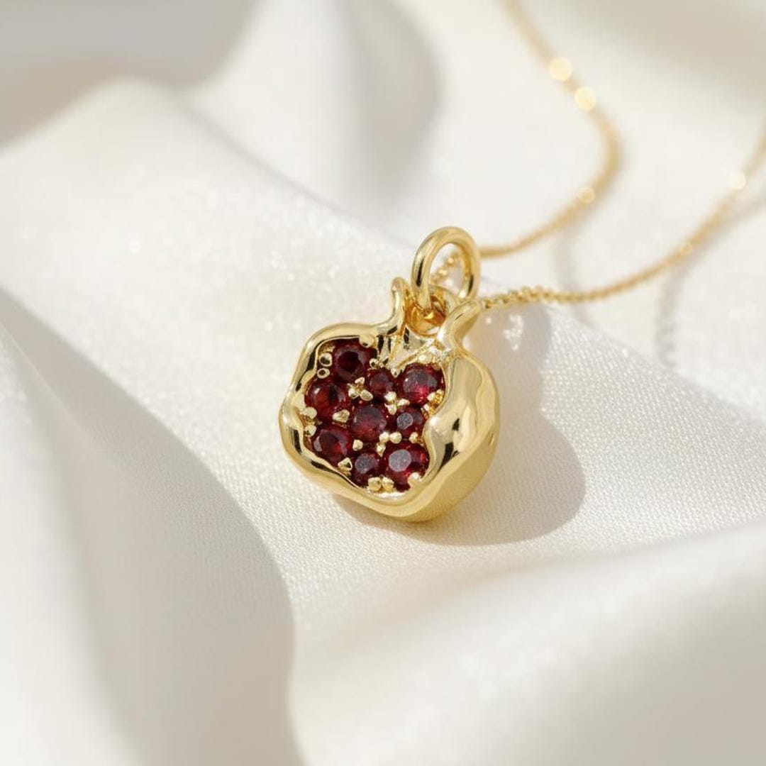 Gold Pomegranate Necklace, 24k Gold Filled,symbol of Abundance ...