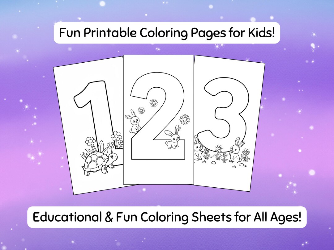 Educational Digital Number Coloring Pages for Kids | Printable Activity ...