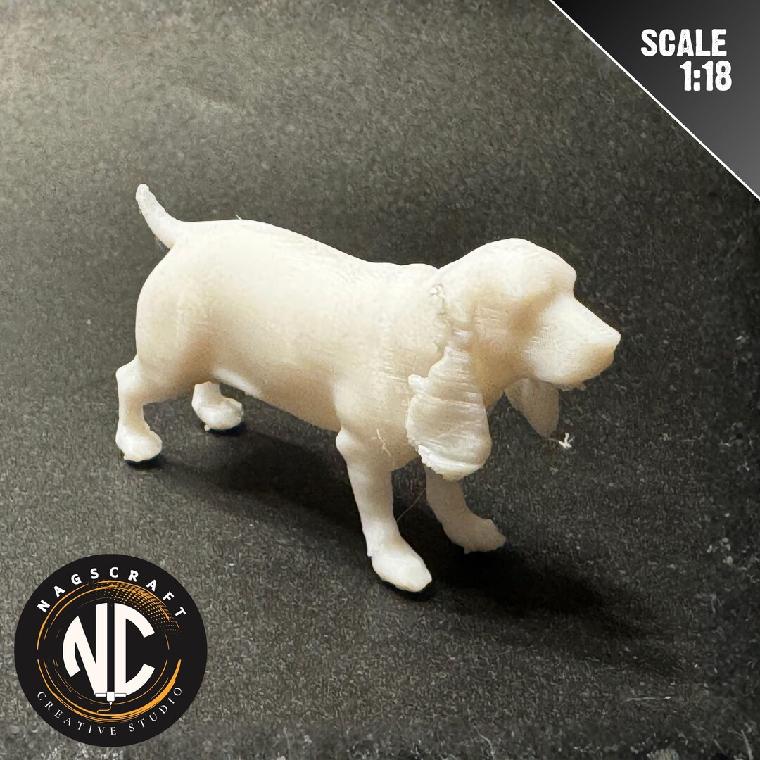 Miniature Figure 1:18 Scale Basset Hound Dog Scale Model Diorama by ...
