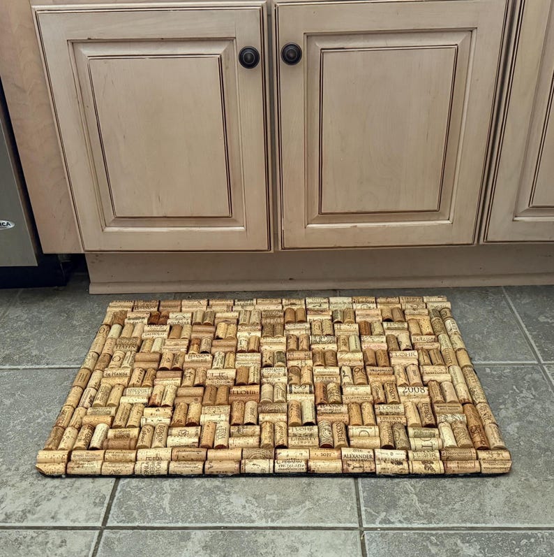 Unique Handcrafted Cork Mat – Non-slip Multi-use Floor Mat or Wall Art ...