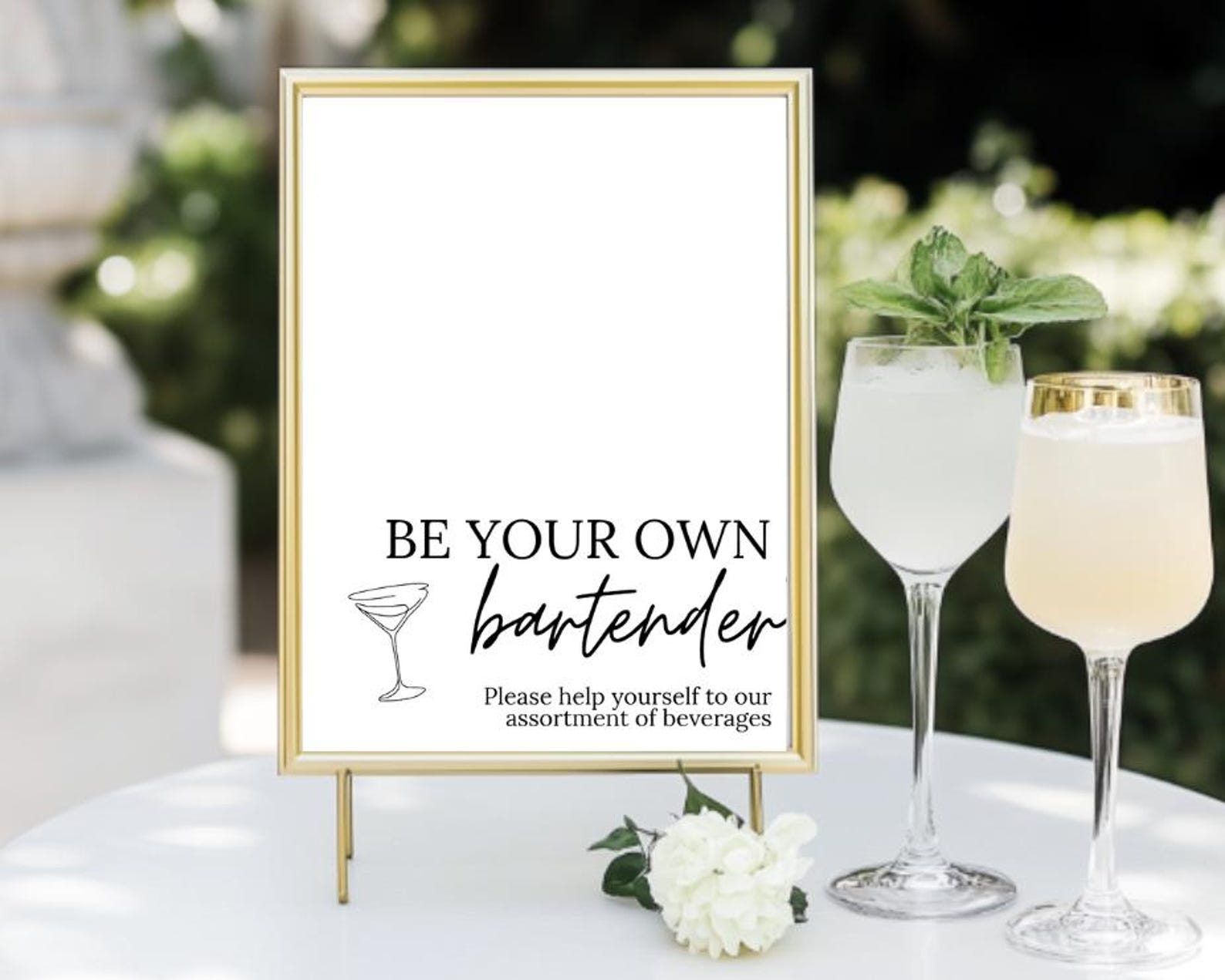 Self-serve Bar Wedding Sign, Printable Bar Wedding Sign, Self-serve Bar ...