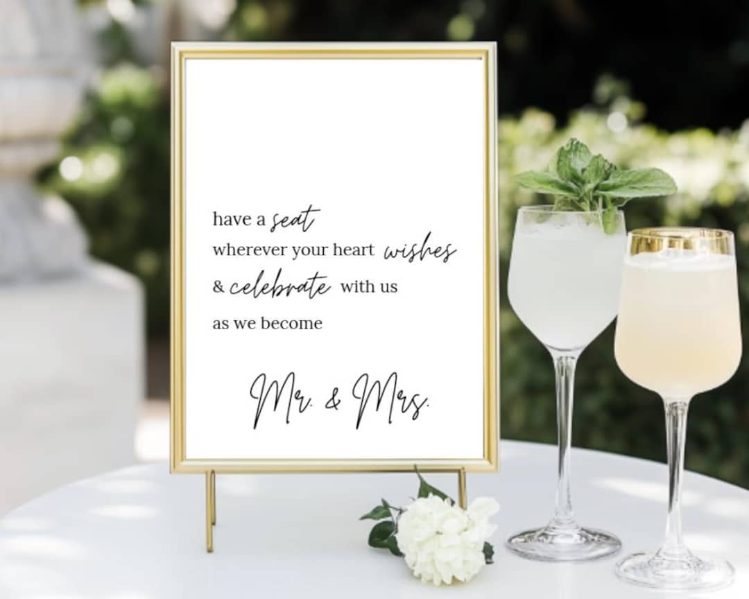 Printable Wedding Aisle Sign, Unique Wedding Aisle Sign, Modern Wedding ...