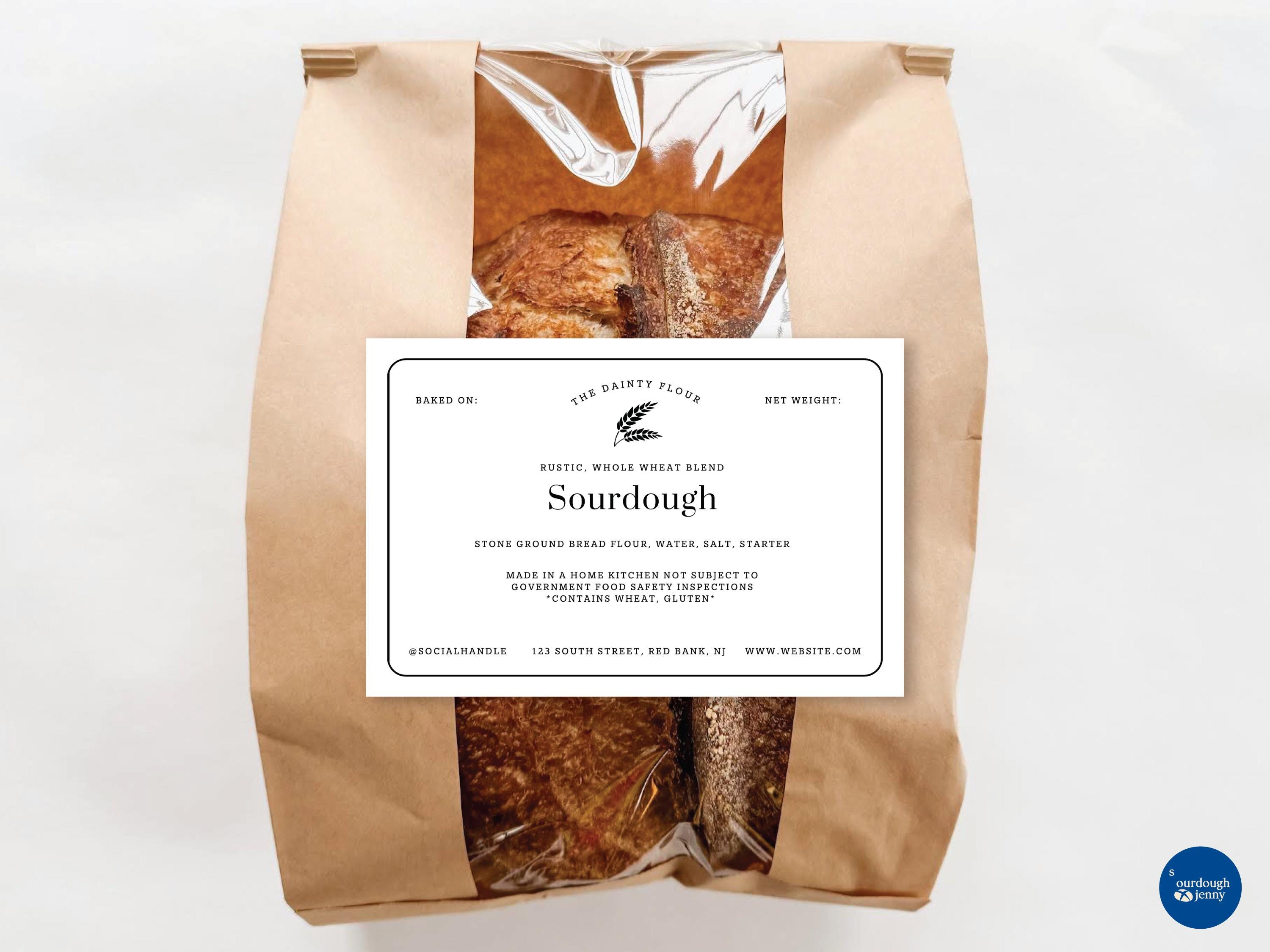 Editable Sourdough Bread Cottage Label, 4x6, Sourdough Label Template ...
