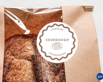 Editable Cottage Baker Sticker, Sourdough Sticker Template, Cottage ...