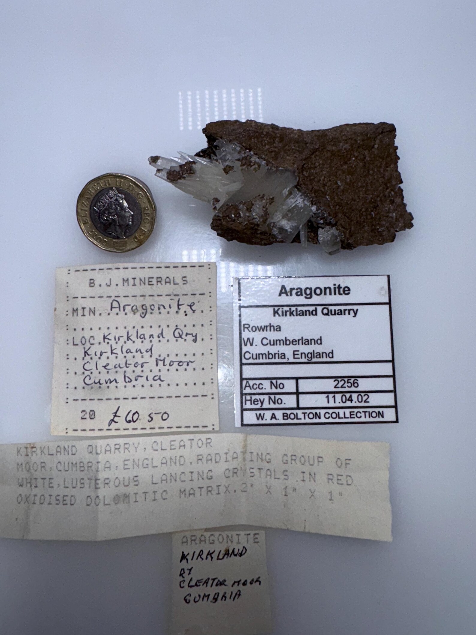 Aragonite Natural Mineral Crystal Specimen Kirkland Quarry Rowrha West ...
