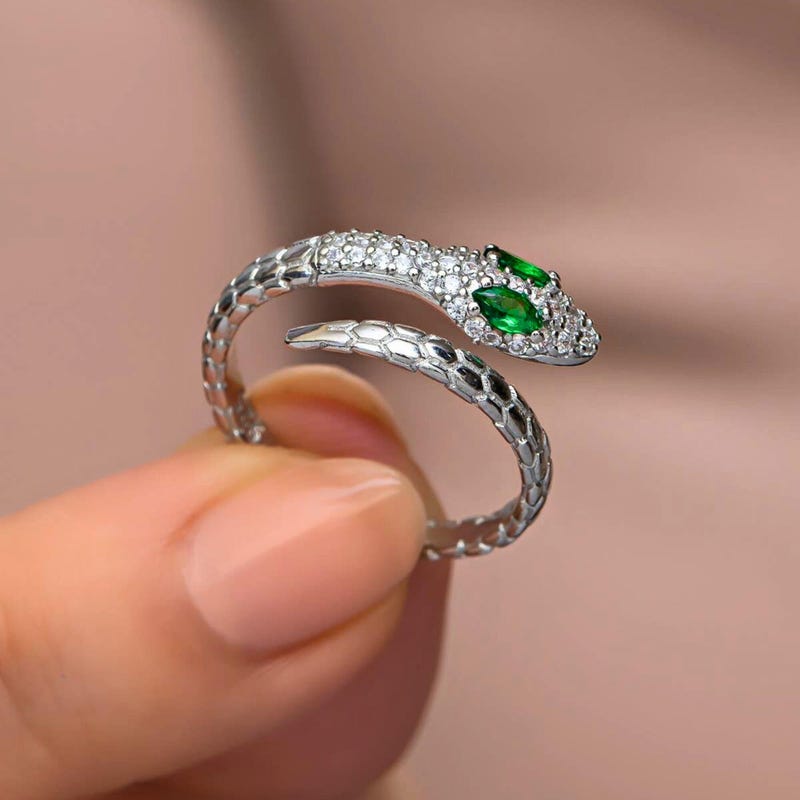 Emerald Snake Ring - Etsy
