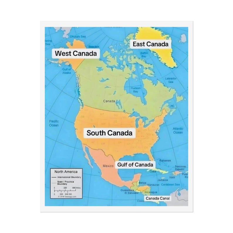 Funny Anti Trump Canada Map Poster: Political Satire Art Print - Etsy