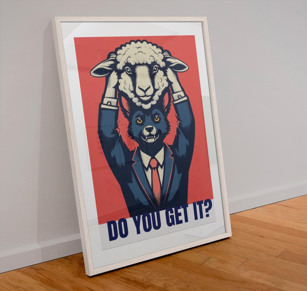 Customizable Wolf in Sheep's Clothing Art Home Unframed Modern Art ...