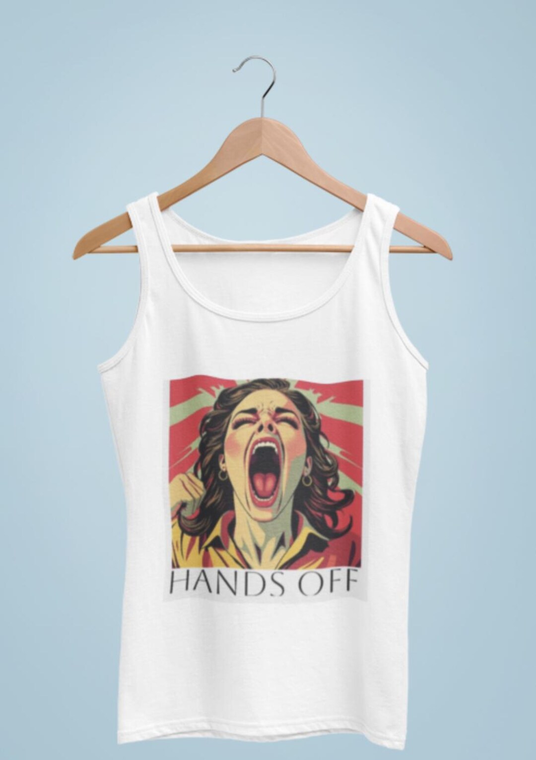 Hands off Protest Tank Top Womens Gym Tshirt Tank for Summer Tee ...