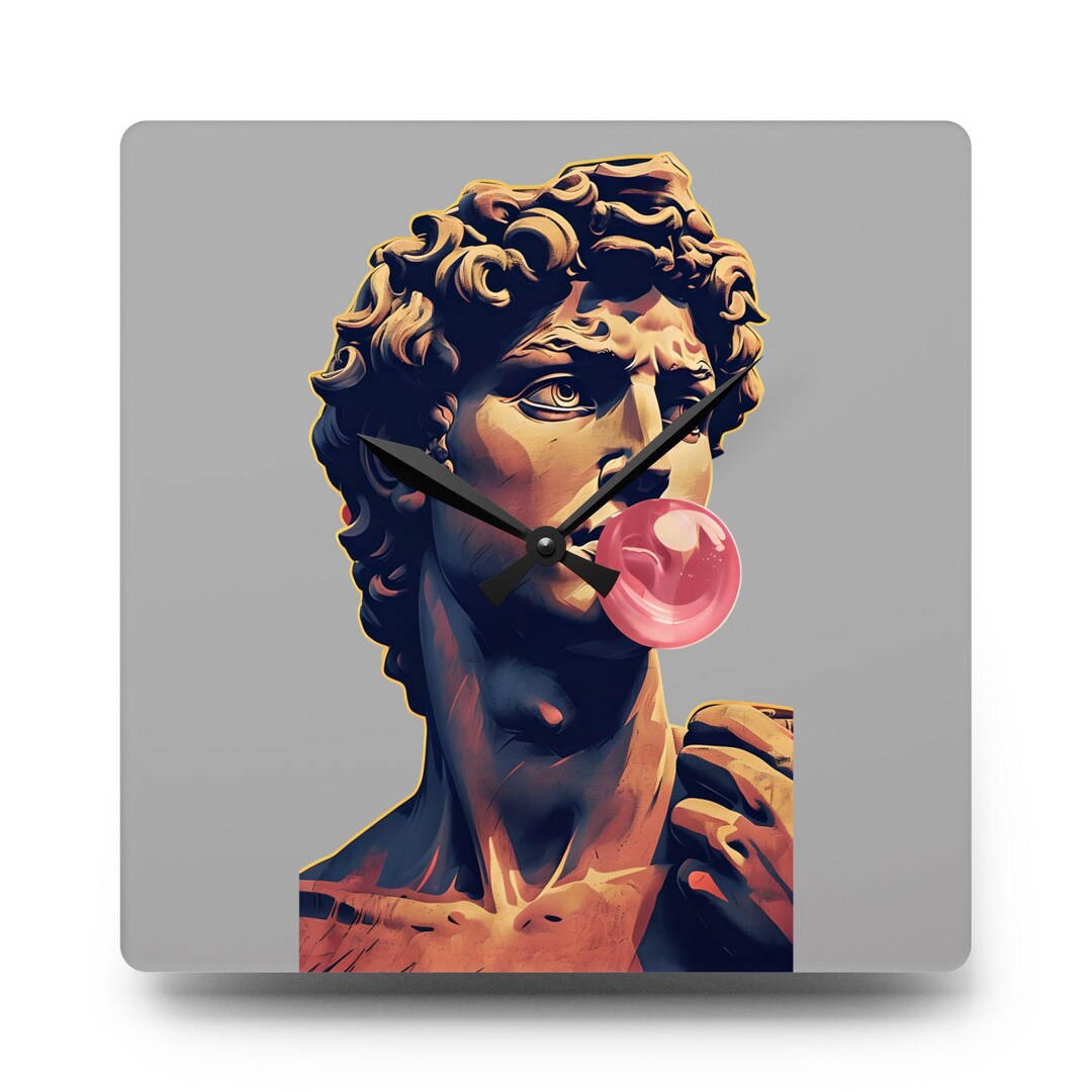 Fun Michelangelo Bubble Gum Wall Clock, Abstract Art, Home Decor ...