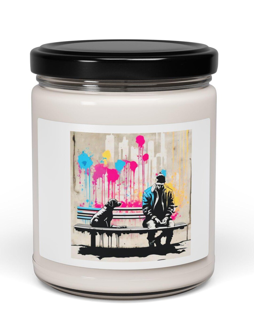 Banksy Inspired Graffiti Art Scented Candle Cozy Dog Lover Gift for ...