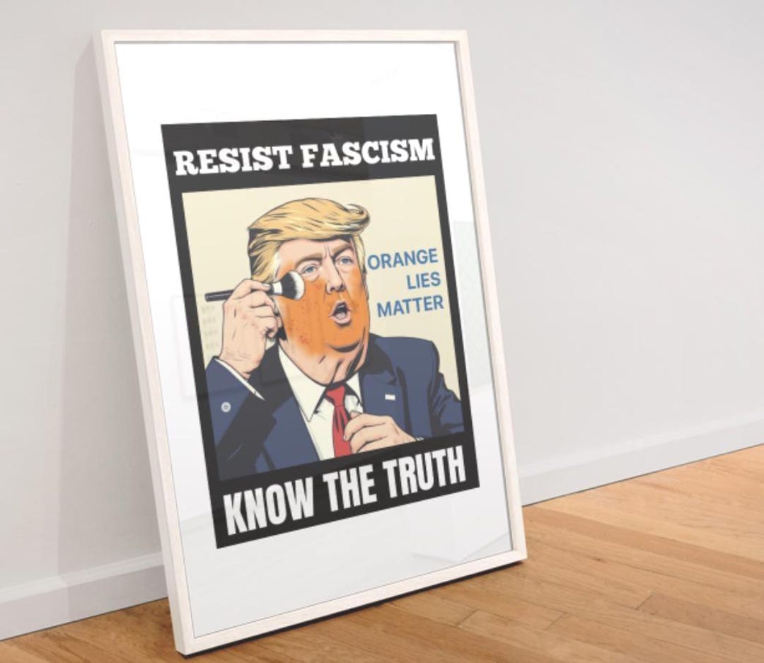 Buy Resist Fascism Protest Poster: Anti-trump Art Print (digital ...