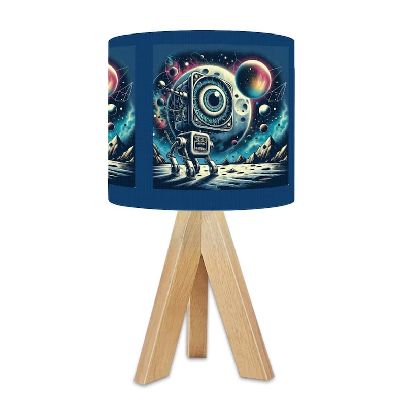Robot Light Tripod Table Lamp Robot Space Lamp Kids Room Boys Night ...