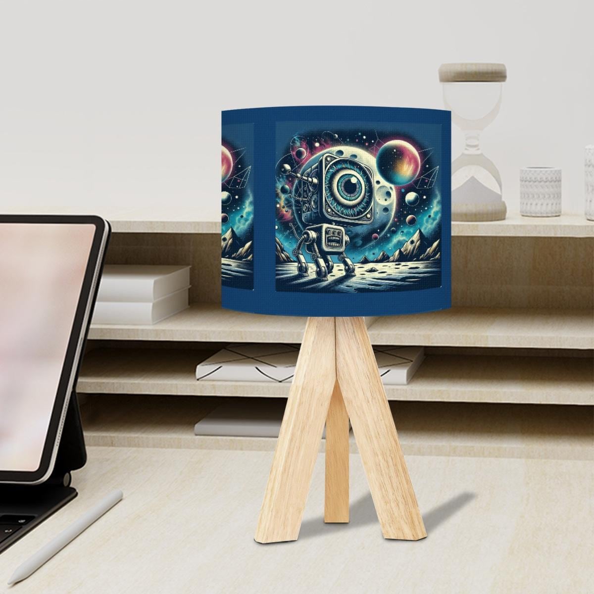 Robot Light Tripod Table Lamp Robot Space Lamp Kids Room Boys Night ...