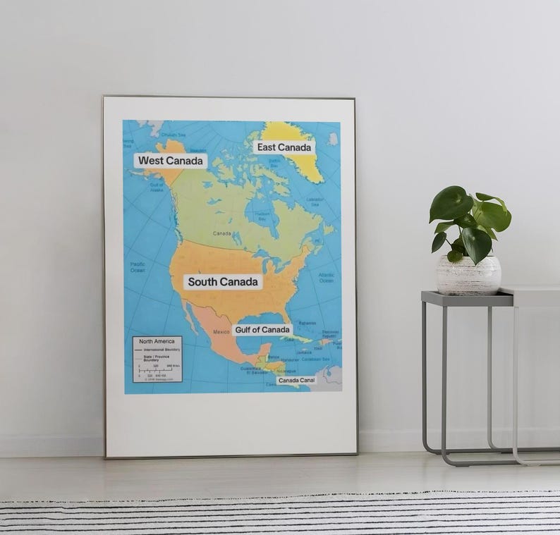 Funny Anti Trump Canada Map Poster: Political Satire Art Print - Etsy