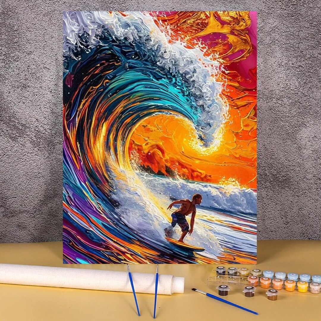 Paint by Numbers, Summer Sea Landscape Acrylic Painting, Home Decor ...