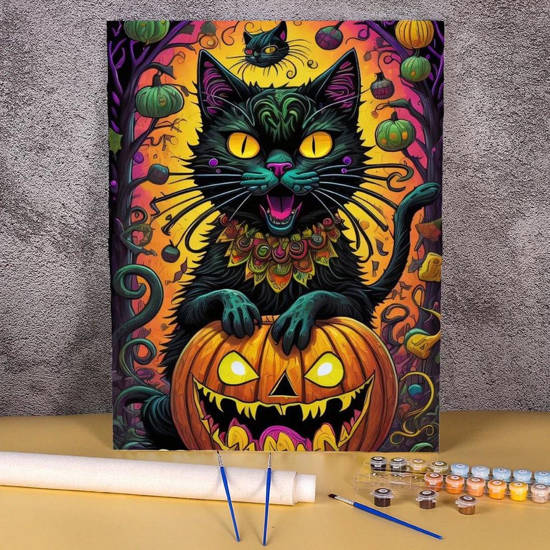 Paint by Numbers, Halloween Horror Acrylic Painting, Home Decor, DIY ...