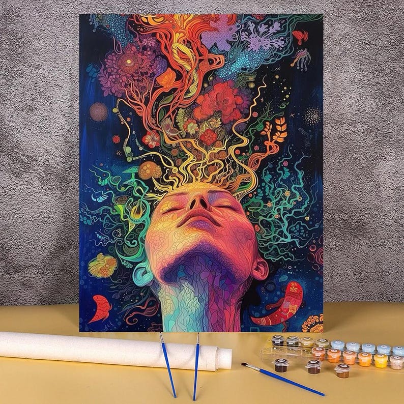 Paint by Numbers, Woman Acrylic Painting, Abstract Portrait, Home Decor ...