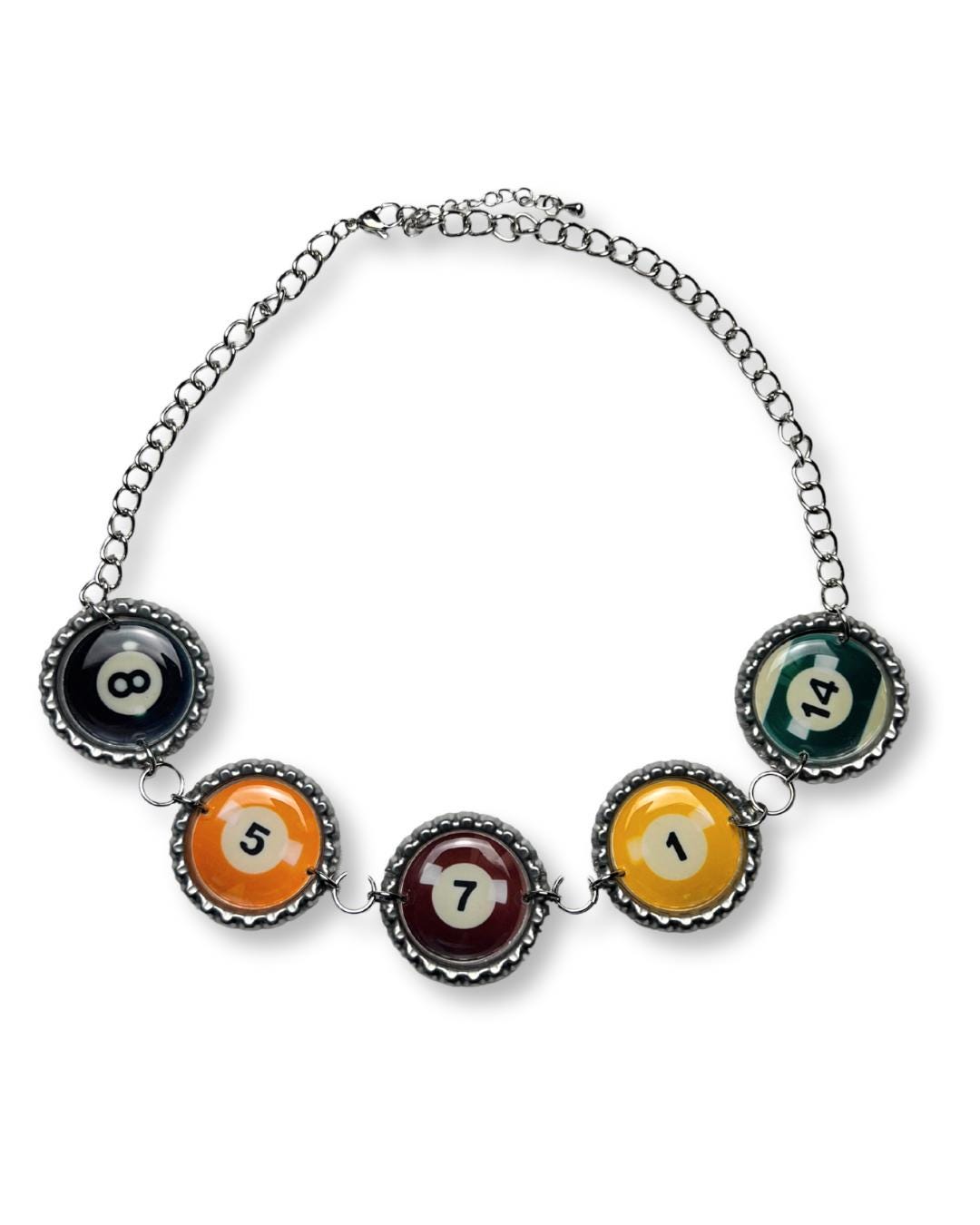Retro Bottle Cap Billiard Ball Choker Necklace – Handmade Upcycled ...