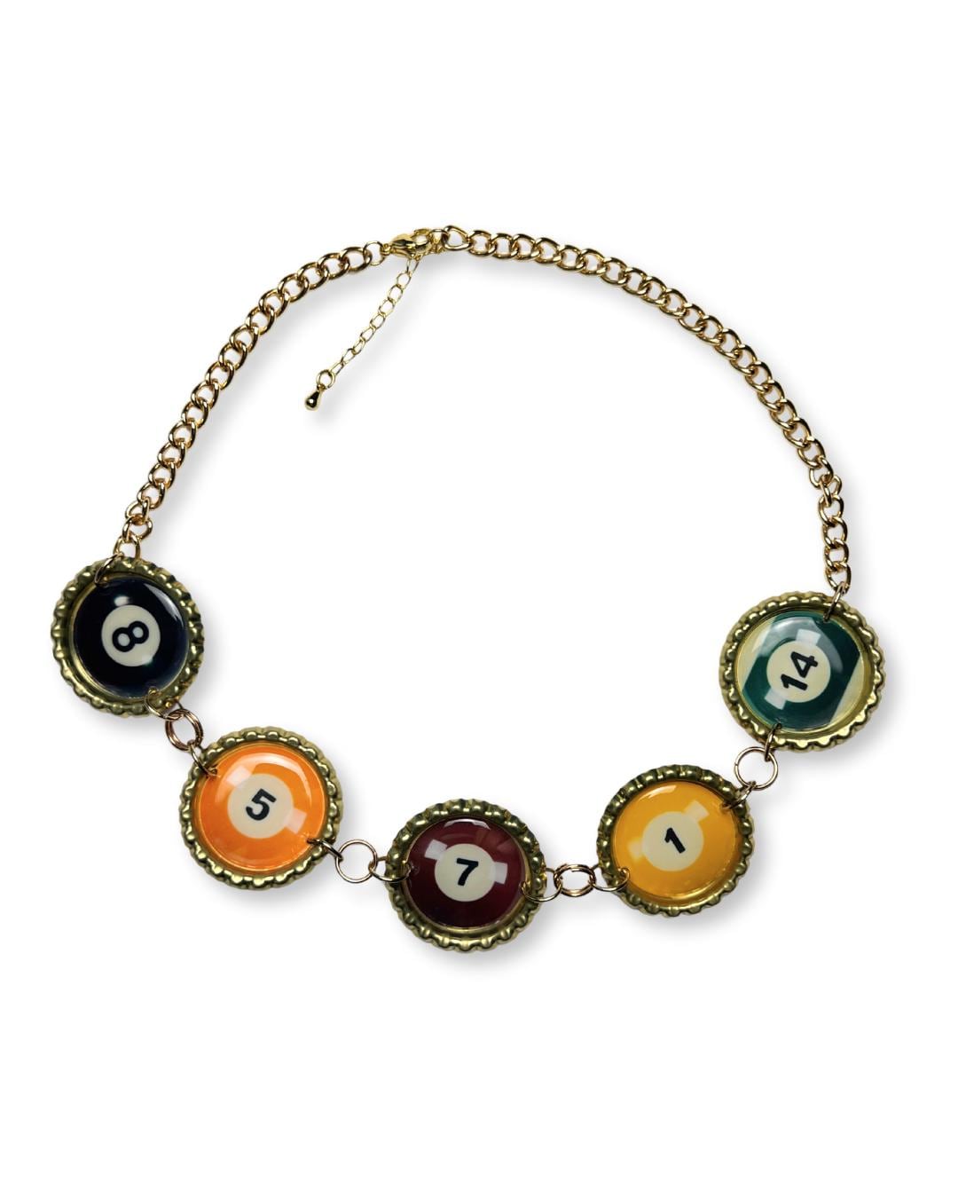 Retro Bottle Cap Billiard Ball Choker Necklace – Handmade Upcycled ...