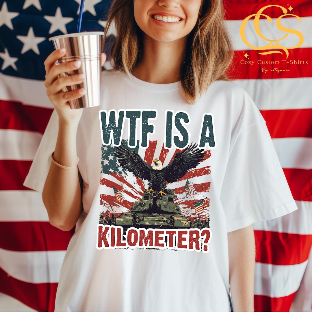 WTF is A Kilometer Meme Retro Shirt, Funny Meme USA Vintage Graphic T ...