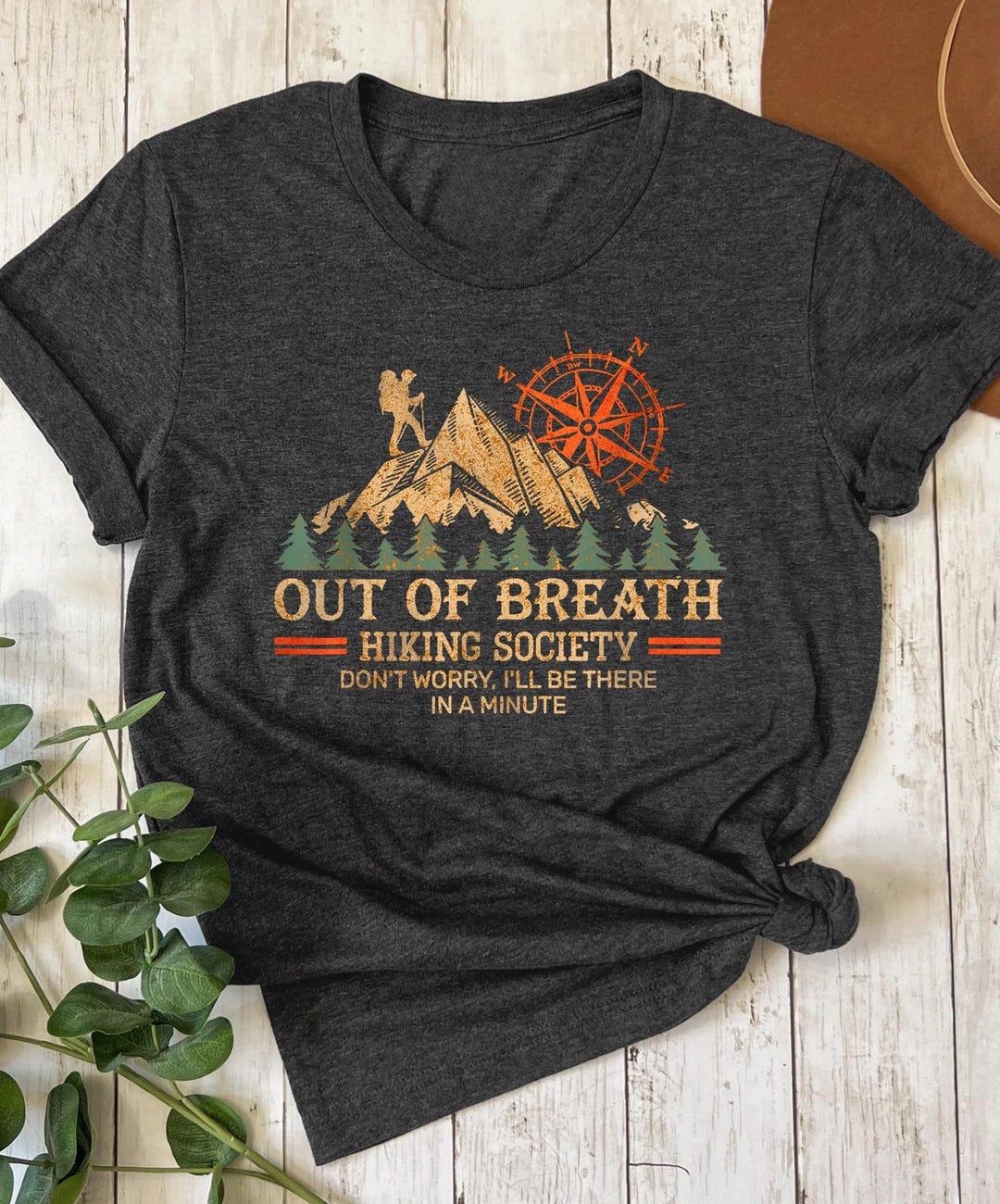 Out of Breath Hiking Society Shirt, Funny Hiking T-shirt,forest Camper ...