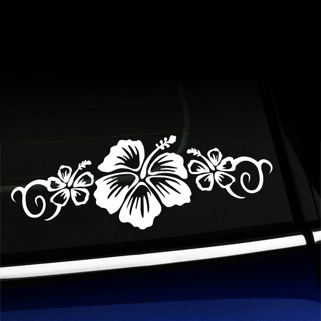 Hibiscus Trio Decal - Etsy