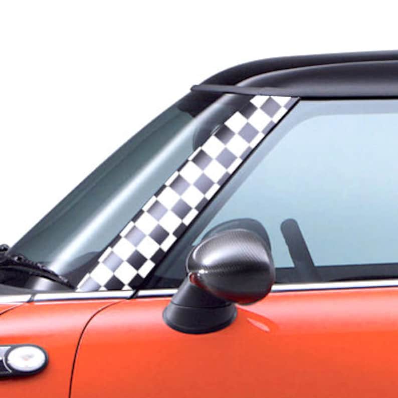 Checkered Flag A Pillar Graphics - Set of 2 Decals for MINI Cooper R50 ...