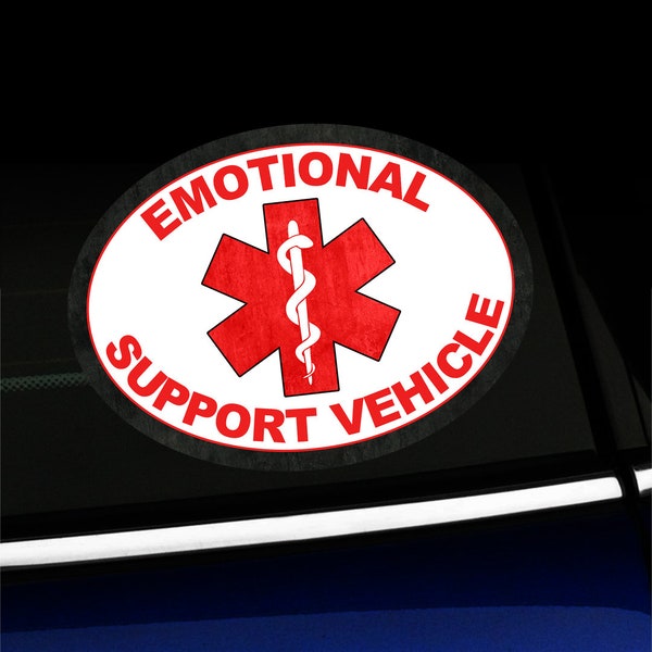 Emotional Support Vehicle Window Sticker - Etsy