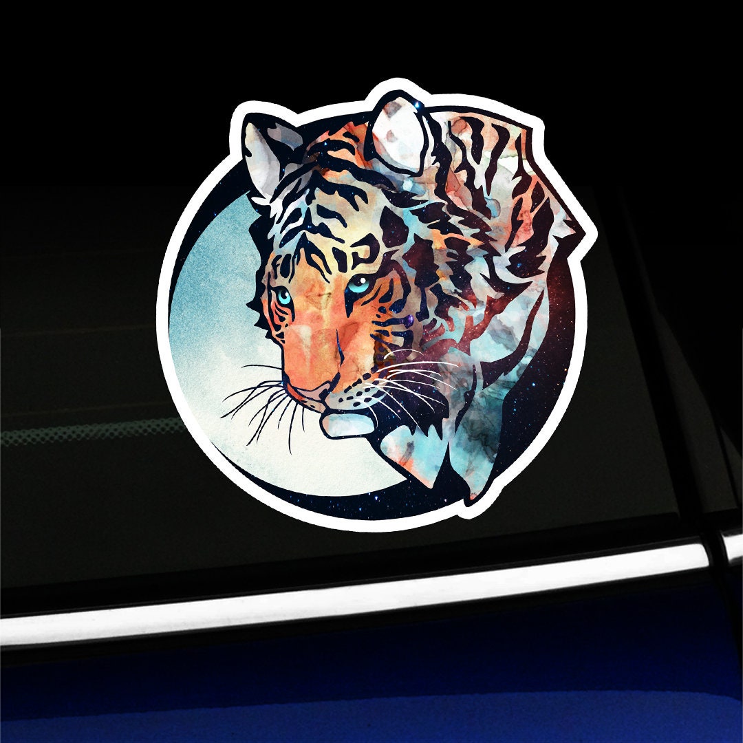 Watercolor Tiger - Indoor and Outdoor Vinyl Sticker - Etsy