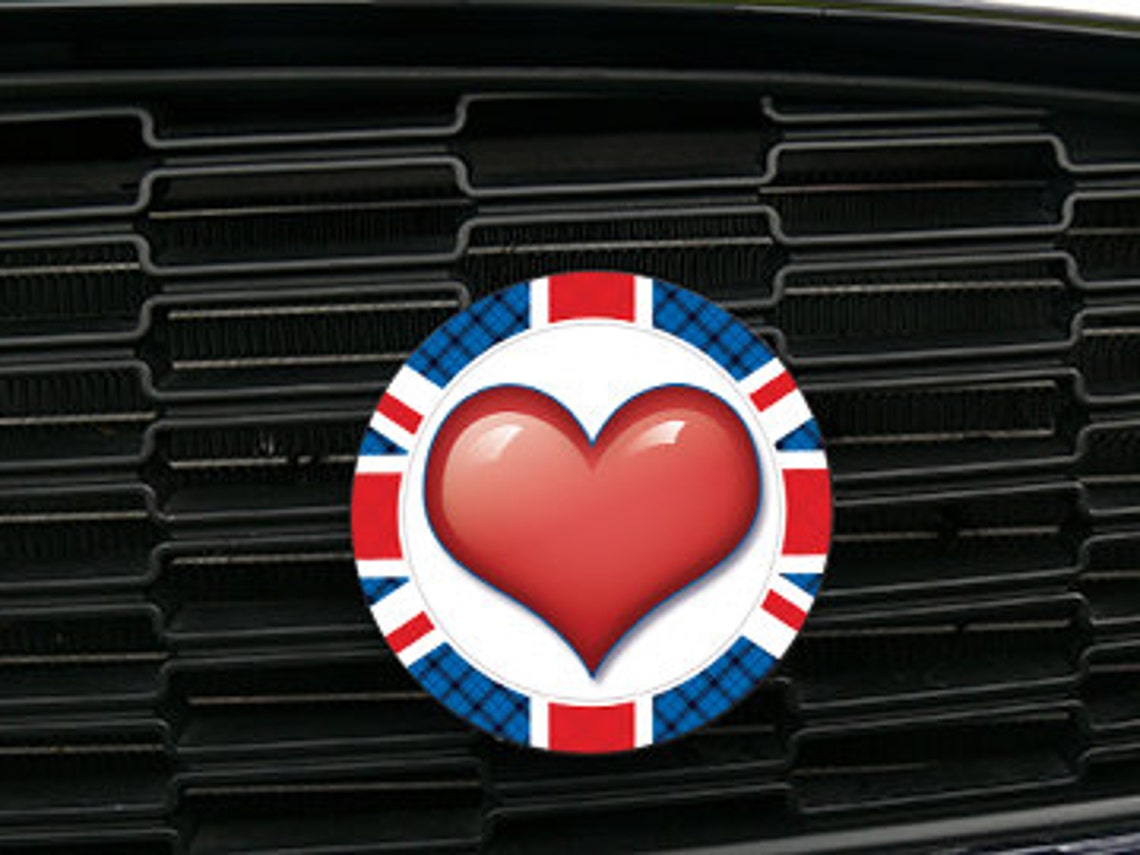 Heart, Valentine's Day Union Jack MINI Cooper Magnetic Grill Badge - Etsy