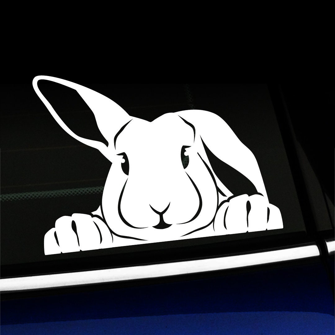Peeking Bunny - Decal - Etsy