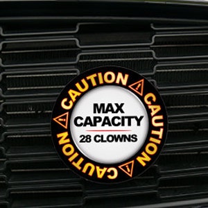 Caution: Max Capacity 28 Clowns - Magnetic Grill Badge for MINI Cooper ...